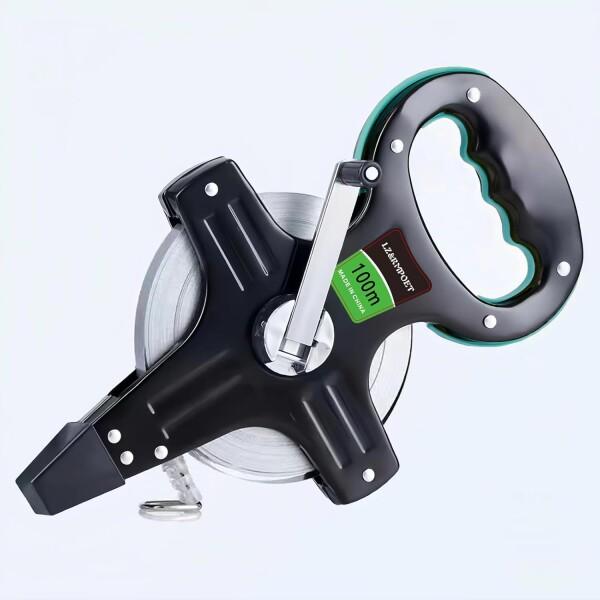 メジャー 巻尺 ステンレス鋼 防錆 丈夫 コンパクト スケール 計測 測量 測定 巻き尺 運動会 土木 ガーデニング 野球（手袋付き） (100 m)商品コード：55078135097型番：100-mサイズ：長さ50 mカラー：黒と緑?【商...