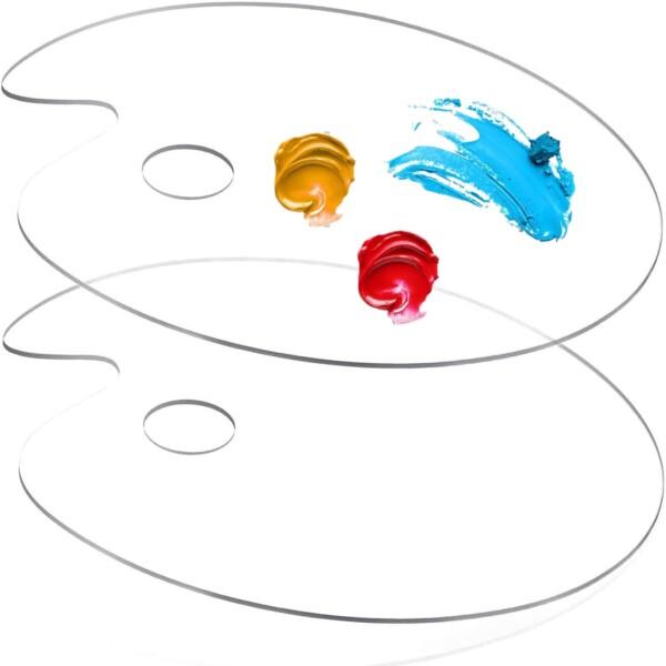 AQUALOACH透明パレット アクリル製 20×30cm 楕円形 親指穴付き 軽量 洗いやすい 画材パレット 水彩・アクリル・油絵・ガッシュ用 絵の具ミキシングプレート 大人 子供 兼用商品コード：55078135805型番：al40サイ...