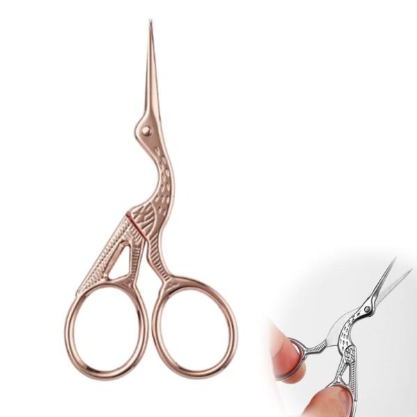 刺繍はさみ 糸切りバサミ 裁縫はさみ ハサミ コンパクト ステンレススチール 防錆 ヴィンテージ 鶴型 持ちやすい ヴィンテージ ローズゴールド商品コード：55078137022型番：CXJDD005【仕様】ハサミ1丁付き、サイズ:95mm...