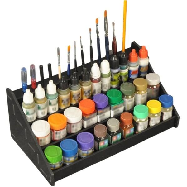 (Cicogna) プラモデル 塗料棚 組立キット アクリル製 塗料 収納 ペイントラック 塗料ラック 塗料ケース 塗料入れ 収納スタンド ひな壇 (ブラック3段)商品コード：55078140093型番：C02193BK3サイズ：幅31cm...