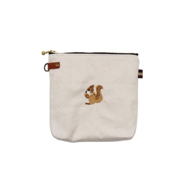 保冷保温ポーチ ミニポーチ おやつポーチ おかしポーチ 刺繍 帆布 (生成り, りす)商品コード：55078148991型番：HPB-SNサイズ：りすカラー：生成り夏場はチョコや飴など溶けやすいお菓子と保冷剤を、冬場はおにぎりなどを入れて持...