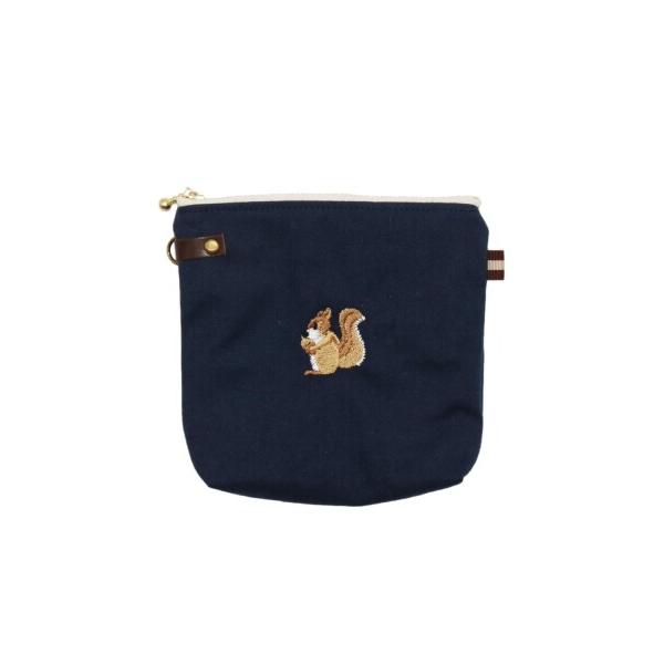 保冷保温ポーチ ミニポーチ おやつポーチ おかしポーチ 刺繍 帆布 (ネイビー, りす)商品コード：55078148997型番：HPB-SNサイズ：りすカラー：ネイビー夏場はチョコや飴など溶けやすいお菓子と保冷剤を、冬場はおにぎりなどを入れ...