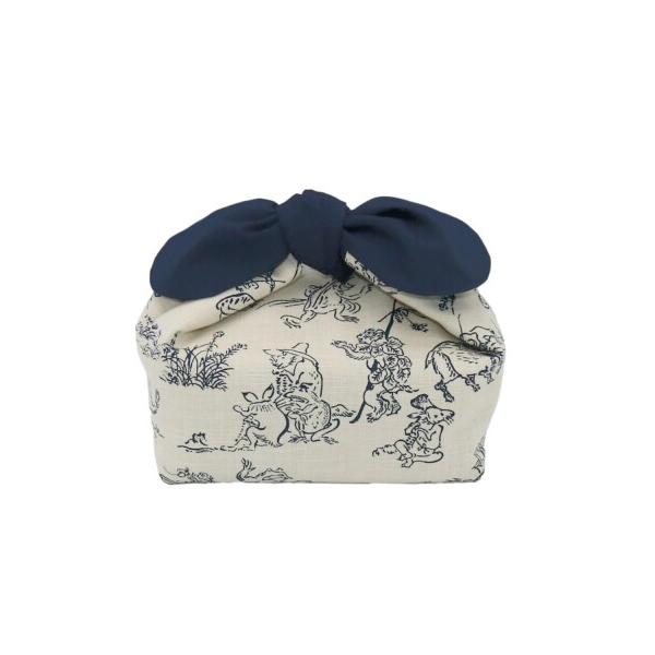 お弁当袋 保冷保温 ランチバッグ 紐なし 結ぶタイプ あづま袋 リボン むら糸 鳥獣戯画 (鳥獣戯画 白×紺)商品コード：55078149019型番：LB1カラー：鳥獣戯画 白×紺保冷・保温のお弁当袋で、お洗濯が可能です。一般的な保冷保温シ...