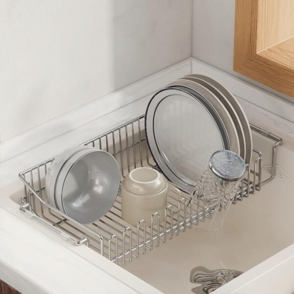 水切りラック 304ステンレス 食器置き 伸縮（38.5〜51.5cm調整可能)）水切りかご シンク上 キッチン 洗い物 台所 皿立て 食器乾燥ラック 流し台 ラック VOLPONE商品コード：55078151982型番：VOLPONE　S...