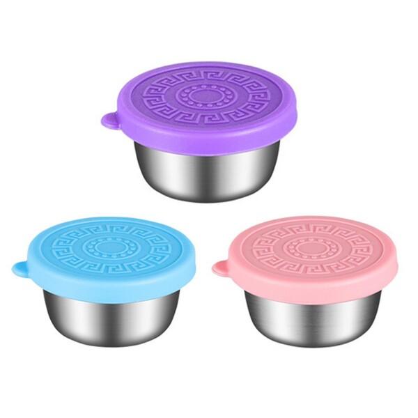 Covifize 調味料容器 お弁当 調味料入れ ミニ ステンレス製 サラダドレッシング容器 蓋付き 弁当箱用 ソース容器 保存容器 漏れ防止 再利用可能 3個入(50ml)商品コード：55078153218型番：CF-012サイズ：50m...