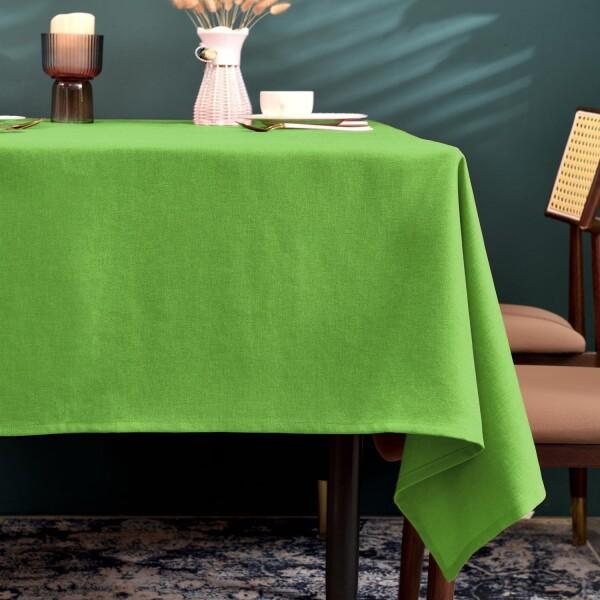 BALCONY &amp; FALCON テーブルクロス 緑 春 140*180cm 長方形 撥水 類麻材質 無地 布製 家庭用 業務用 展示用 接客用 カフェ レストラン用 ホテル用 お正月 新年 アップルグリーン商品コード：550781...