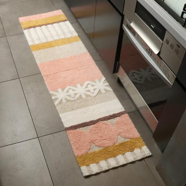 metoa メトア キッチンマット ムオト MUOTO コットン100％ (インテリアマット ロングマット 滑り止め付 風水 おしゃれ シンプル 洗える ウォッシャブル) (ベージュ, 45×180)商品コード：55078155445型番：...