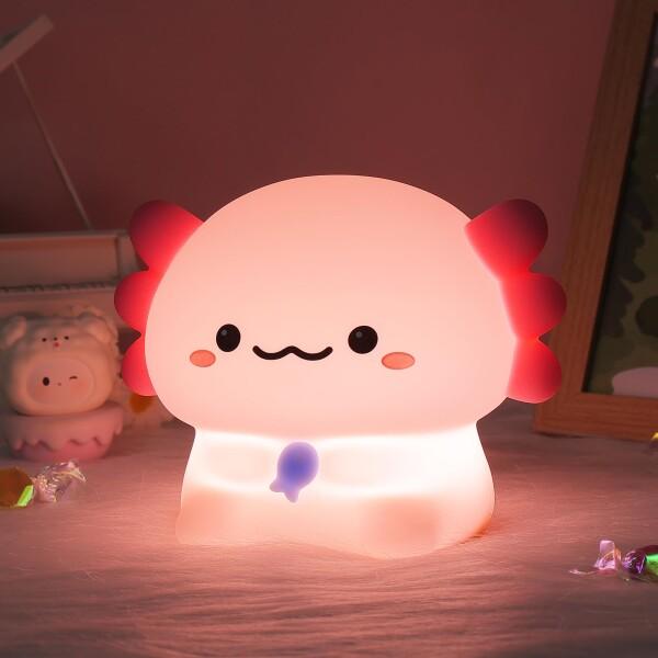 Axolotl ギフト、かわいい Axolotl ナイトライト、動物シリコン ベビールーム ランプ（調光・タイマー機能付）、かわいい Axolotl デコレーション ライト商品コード：55078158684型番：MEW-001サイズ：10....