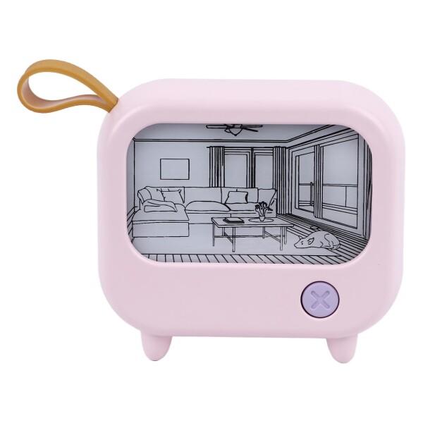 照明絵画装飾ナイトライト、2モードテレビ型ポータブルテーブルベッドサイドランプ家庭用ボタンコントロール (ピンク)商品コード：55078158756型番：Shanrya1m24pyta67-13カラー：ピンク子供や友人への理想的なギフト:こ...