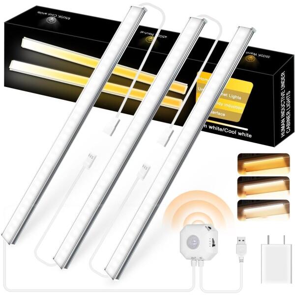 LEDバーライト人感センサー付き 高輝度102LED 消灯時間設定 昼光色/電球色切替可能 USB給電対応 薄型スリム設計 玄関/棚下/廊下/寝室/キッチンに最適 工事不要 足元灯・間接照明商品コード：55078159485型番：sensa...