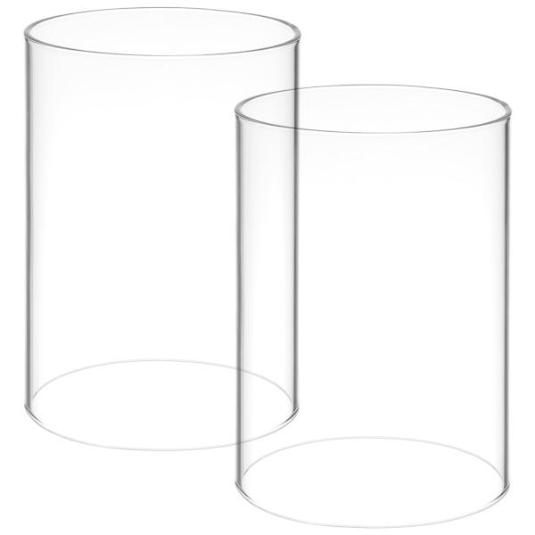 MAGICLULU 2個セット クリアガラスキャンドルカバー 2.80×2.80インチ シリンダー型キャンドルシェード 防風デスクトップ用 ロマンチックなインテリア装飾に最適商品コード：55078166380型番：1サイズ：10.00X7....