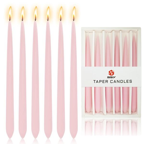 10 Inch テーパーキャンドル キャンドル 手作りのろうそく 香りがしない ロウソク 人気 キャンドル セット 結婚式 記念日 家の装飾 6個入り (pink, 底部の幅-1.9cm)商品コード：55078166630型番：#19/#2...