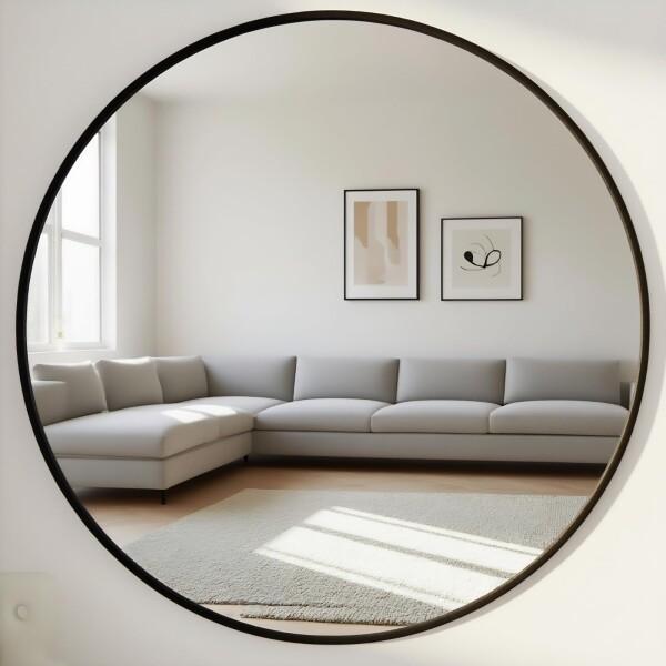 Genjitsu 鏡 壁掛けミラー 丸鏡 壁掛け鏡 洗面台 鏡 壁 洗面鏡 浴室 玄関 洗面所 鏡 化粧鏡 かがみ 円形 鏡 壁掛け 丸(ブラック,直径40cm)商品コード：55078166643型番：Black-40cmサイズ：長さ40 ...