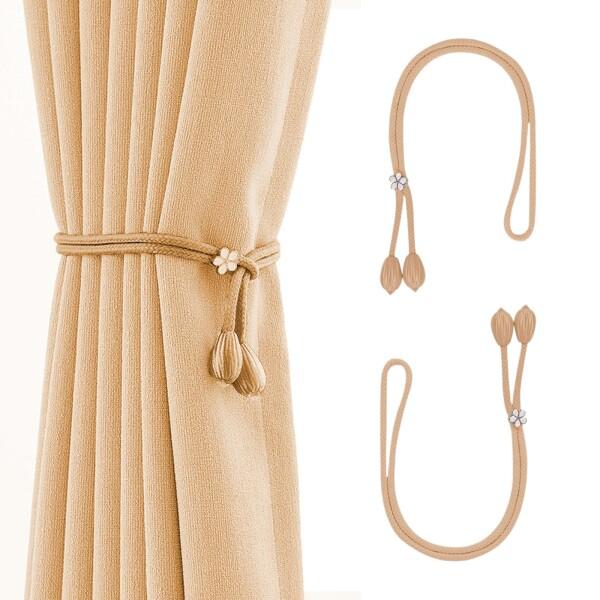 NazyJnn 花モチーフ カーテンタッセル 2本セット 北欧風 おしゃれ カーテン留め 房掛け 窓飾り ナチュラル インテリア マグネット不要 取付簡単 シンプル ホルダー商品コード：55078169535型番：Najjlb304サイズ：...