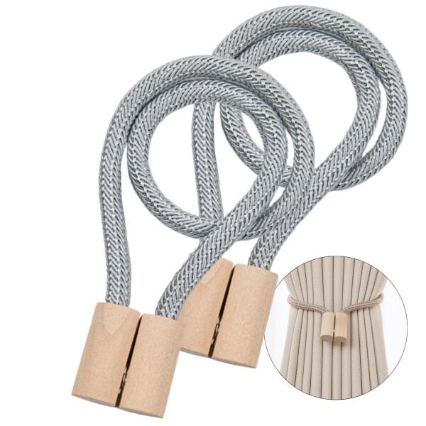 カーテン タッセル マグネット カーテンアクセサリー 木製 カーテン止め 2個セット カーテン飾り グレー NYANDELMO ND-0157-R08-GY-52cm-2(2)商品コード：55078169557型番：ND-0157-R08(...