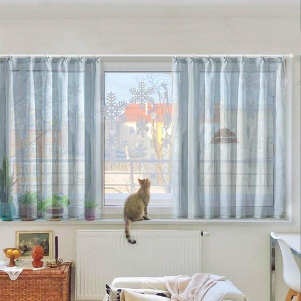 Topfinel レースカーテン おしゃれ 無地 2枚組 幅100cmｘ丈88cm 北欧 UVカット 省エネ 遮熱 グレー 腰窓用 出窓用 掃き出し窓用商品コード：55078170397型番：CL077HZGrey100x88-2サイズ：丈...