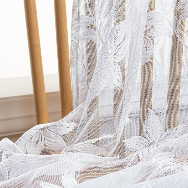 DWCN レースカーテン 花柄 UVカット 半遮像 かわいい 無地 北欧 省エネ 薄い 刺繍 カーテンチュール 遮光 遮熱 洗える 幅150cm×丈178cm 2枚組 ホワイト商品コード：55078170616型番：DWJP-JBHRSKB...