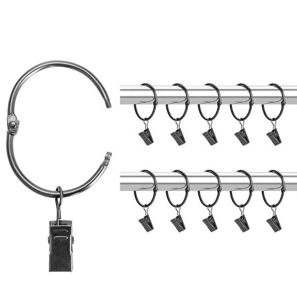 ＫａｉＹｉ カーテンリングクリップ カーテンクリップフック 開口設計 内径39mm 取付簡単 スチール製 10個セット ブラック商品コード：55078171340型番：T-123サイズ：ブラック 10個カラー：ブラック【適用サイズ】:リング...