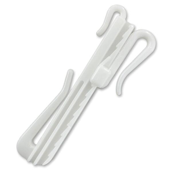 カーテンフック アジャスターフック 75mm 50本入り 日本製 美しさUP商品コード：55078171369型番：HKAXR01015-Aサイズ：75mm×26mm×0.5mmカラー：ホワイトサイズ:75mm素材:POM樹脂カーテンを上下...