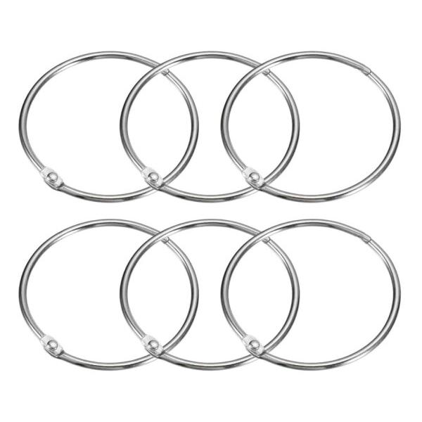 カーテンリング 6個入り 内径50mm 外径55mm シャワーカーテンリング ルーズリーフ ring04商品コード：55078171421型番：20250407サイズ：普通カラー：シルバー・サイズ:内径50mm 外径55mm 厚さ3mm ・...