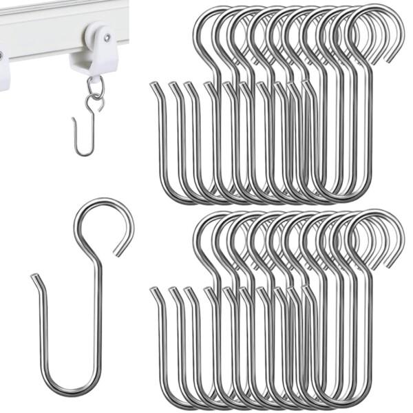 カーテンフック 50個セット カーテンレール S字型の小さなカーテンフック フック天井カーテン用フック商品コード：55078171426型番：Aサイズ：Smallカラー：シルバー【セット内容】カーテンフック50個、さまざまな使用ニーズに対応...
