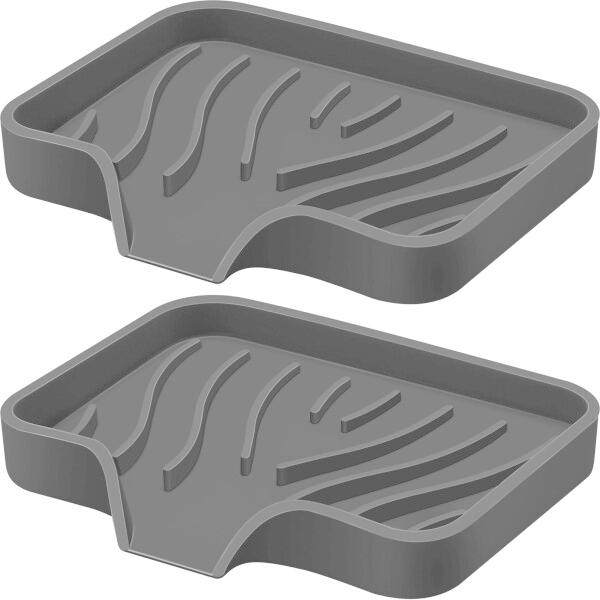 PASOW 石鹸置き 石けん置きソープ置き 石鹸ケース ソープディッシュ ハンドソープトレイ 洗面台トレー 手洗いトレイ シリコーン製 ソフト 滑り止め 水切りバス用品 (ブラック)商品コード：55078172133型番：PSW-DSHカラ...