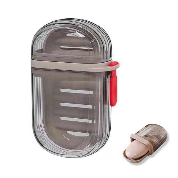 石鹸ケース ソープディッシュ 蓋付き ソープホルダー 携帯用 旅行 漏れ防止 密閉型 出張 便利 石鹸ボックス 石鹸収納ボトル 家庭用 軽量 耐久性 浴室 洗面所商品コード：55078172149型番：JP-0158カラー：透明ブラウン【コ...