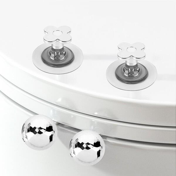 SHIDOW 2個 電気メッキ フラワー トイレ蓋リフター 粘着式 便座ハンドルリフター 手を汚さず 上げ下げ便利（蓋リフター1個、便座オープナー1個）商品コード：55078173786型番：JJL-0559-003カラー：シルバー当社のフ...