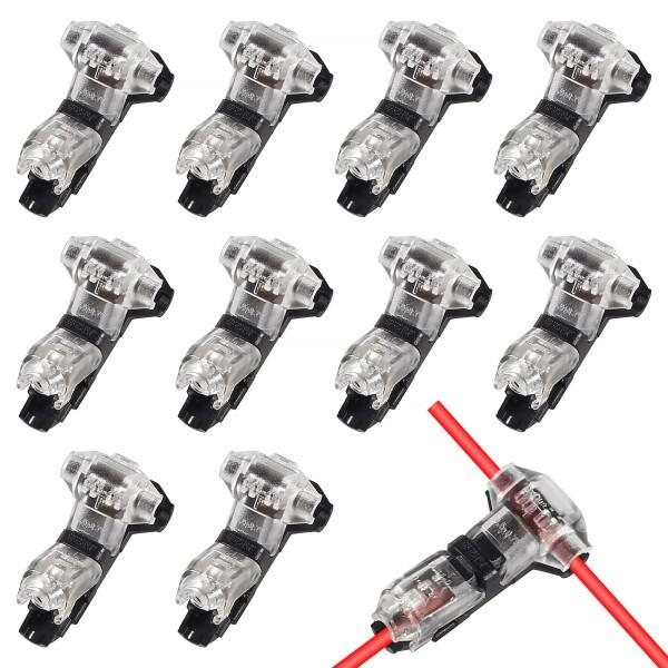 DIANN 10pcs Low Voltage Wire Splice Connectors T Tap Quick Solderless Connector 2 Pin Rock Solid Connector for 20/22 AWG...