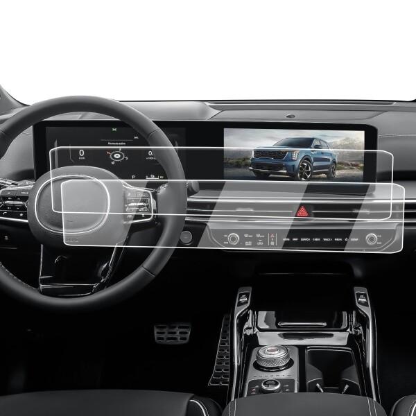 ECOZEN Screen Protector 2 Pcs Compatible with 2024 2025 Kia Sorento,12.3-Inch Nano-film Navigation &amp; Dashboard Scree...