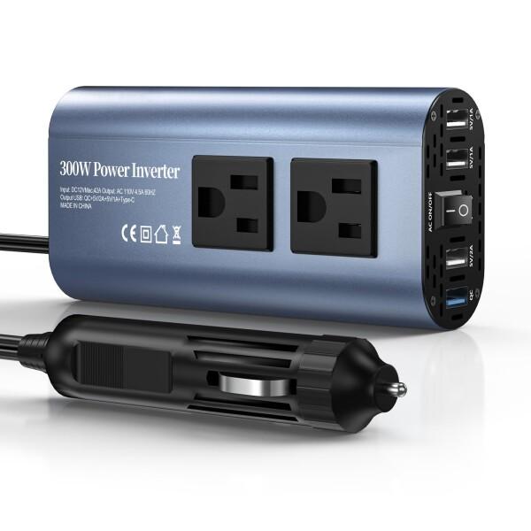 TAGEEBLU 300W インバーター 12v 100v, 車 インバーター, シガーソケット コンセント DC12VをAC100Vに変換 USB 4 ポート搭載 12V車専用 カーインバーター商品コード：55078283790型番：30...