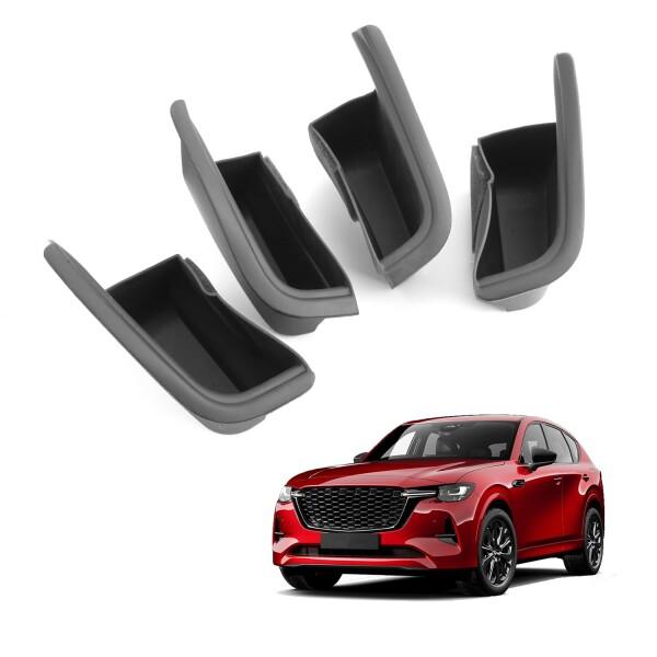 HUAHAO マツダ CX-60 CX-80 専用 ドアハンドルボックス ドアボックス トレイ ゴミ箱 マツダ cx60 カスタムパーツ マツダ cx60 アクセサリー 小物入れ 車 収納ボックス 滑り止め cx60 内装パーツ カスタムパ...