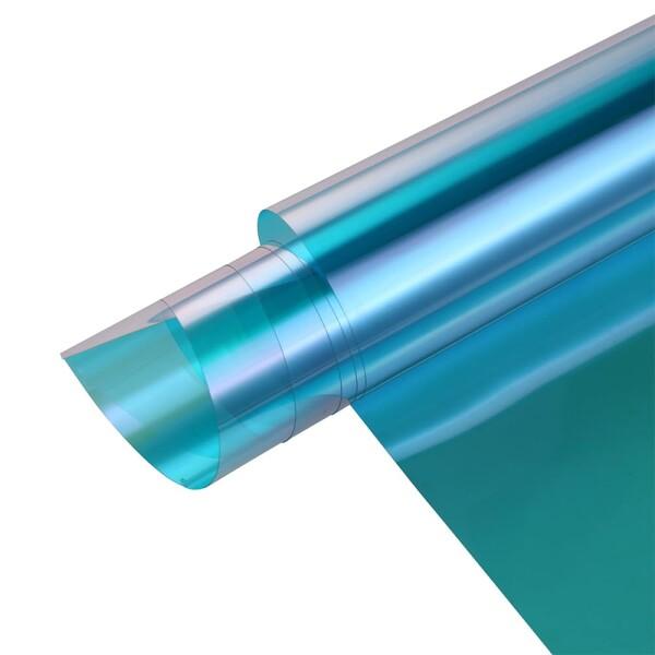 MEGICOLIM 窓ガラスフィルム 装飾用 0.05mm 建築建物 カット 飛散防止 台風防護 防災 地震 防災 2mil厚さ 色透視膜 店の装飾 複数の色 （44cmX1.5m）青商品コード：55078694395型番：MEG919サイ...