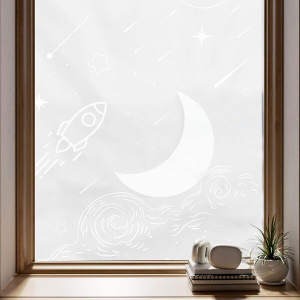 CAPASTEC 窓ガラス 目隠しフィルム 断熱シート 結露防止 ステンドグラスシール UVカット 紫外線防止 水で貼る 剥がせる 浴室隠し インテリア 飛散防止 貼り直し可能 賃貸 DIY 星空調 40x300cm商品コード：550786...