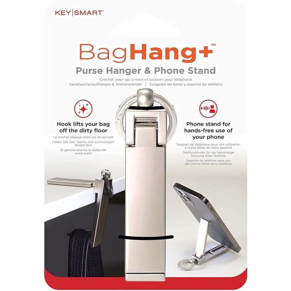 KeySmart(キースマート) BagHang＋ テーブルフック バッグハンガー バッグフック 鞄かけ フック バッグ ハンガー＆スマホスタンド（シルバー）商品コード：55078697824型番：KS822-SSカラー：シルバー汚れた地面...