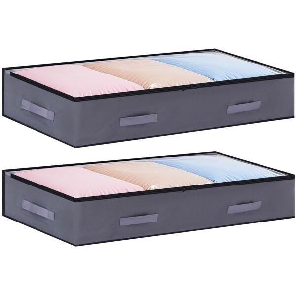 【発売日：2025年07月20日】Boic 布団収納袋 衣類収納 ケース 2個組 100*50*18 CM 折りたたみ 不織布 通気性 防塵 ベッド下収納 デッドスペース活用 大容量収納 取っ手付き 布団 毛布 枕 寝具 おもちゃ 衣装 季...