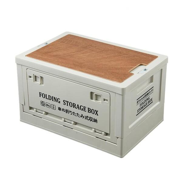 TOPIND 折り畳み収納ボックス、収納ケース、木製蓋付き、組み立て簡単、積み重ね、衣装、キャンプ、 アウトドア、ホーム、オフィス、車 (55L)商品コード：55078699928型番：Organizer-00000016サイズ：55Lカラ...
