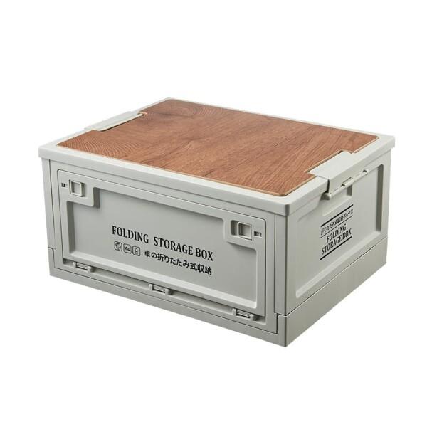 TOPIND 折り畳み収納ボックス、収納ケース、木製蓋付き、組み立て簡単、積み重ね、衣装、キャンプ、 アウトドア、ホーム、オフィス、車 (45L)商品コード：55078699929型番：Organizer-00000016サイズ：45Lカラ...