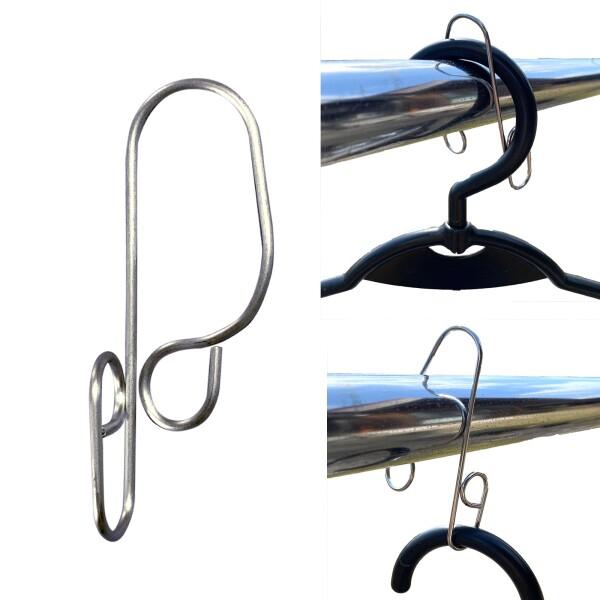 イメージクラフト ハンガーとまる 8個 セット ツヤなし ハンガー ストッパー ステンレス 洗濯物 風で飛ばされ防止グッズ 強風 物干し ハンガーキャッチ 安江式 (マット 8入)商品コード：55078701582型番：hannga--to...