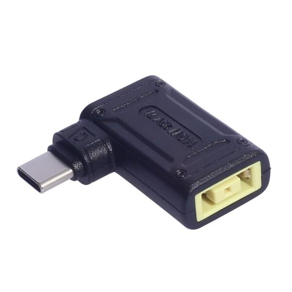 VECASDEN 140W 100W USB-C Type-C への長方形ジャック Thinkpad X1 の入力はラップトップの電話のための 90 度のパワー プラグの充満アダプターを曲げました商品コード：55078723756アングルタ...