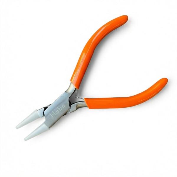 Habo (ハボ) ナイロン カバー付き ジョー シリーズ アクセサリー 工具 ペンチ 小型 ヤットコ シリーズ プライヤー 制作用 コンパクト ワイヤー 曲げる ビーズ 手芸 工具 先細 丸 ギザ無し 傷 キズ 防止 ハンドメイド やっと...
