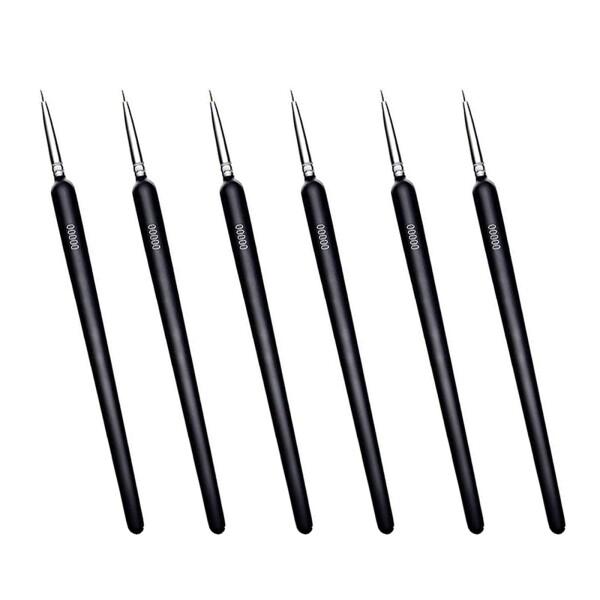 面相筆 勾線筆 極細 極細美術画線筆 油絵筆 画材 6本セット 超極細の00000商品コード：55078725901型番：00000サイズ：極細カラー：ブラック1.超微細専門セット:6本の00000号超微細塗装ペン:精細作業のために設計され...