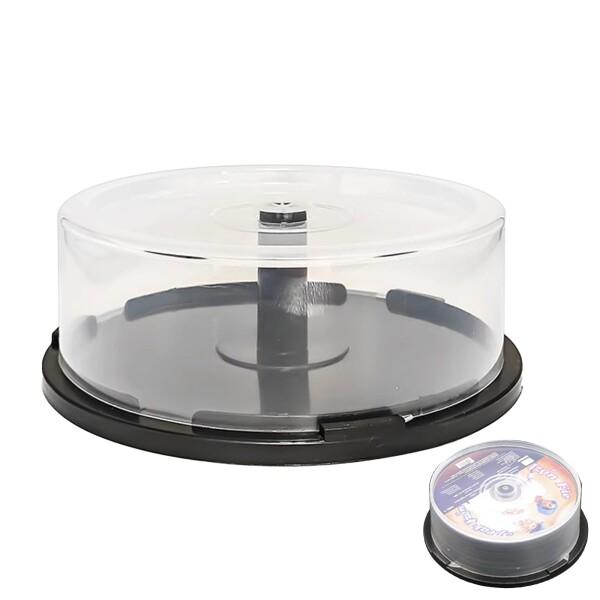 PAVIKE cd収納ケース ? 納桶 cd 収納 CD収納箱 収納ボックス DVD保管ボックス プラスチック製 ブラックスピンドル 簡単に取り出せる丸型デザイン 約25枚の 容量のdvdストレージバケツ商品コード：55078736348型...