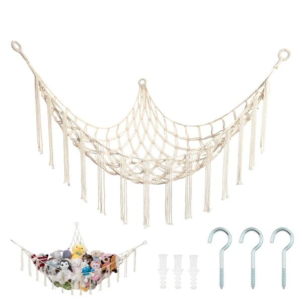 MABAHON ぬいぐるみ 収納 大容量 ぬいぐるみ ハンモック コーナー 吊り下げ式 ぬいぐるみ収納ネットバッグ ストッカー フック付き商品コード：55078740962型番：MAB-JP-Hammock-Whiteサイズ：約148*98...