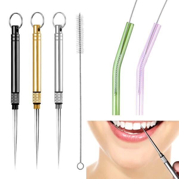 Doyime ?つまようじ 爪楊枝 4個セット フルーツピック 果物ピック 携帯用キーホルダー 軽量 便利 防水 アウトドア ピクニック用品 トラベルキット 再利用可能商品コード：55078759137型番：bianxieyaqian-4p...