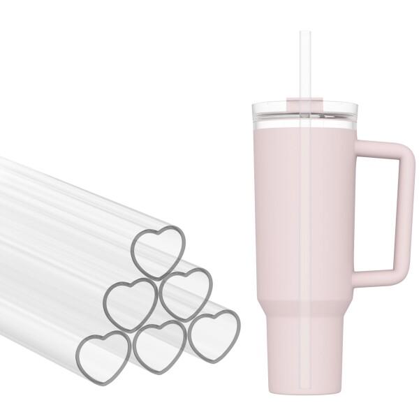 REAPEX Stanley 交換用ストロー スタンレー 繰り返し タンブラー用 30/40オンス対応, 30cm, Tritan材質, BPAフリー ＆食品グレードのプラスチック製で, 透明プラスチック ロングストロー 6本セット, クリ...