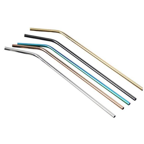 HJ ステンレスストロー エコストロー 繰り返し使え 金属製 オシャレ 携帯便利 まがる ストレート 色ランダム 10本セット (まがる, 267mm*10mm)商品コード：55078759164型番：BXGXGサイズ：まがるカラー：267...