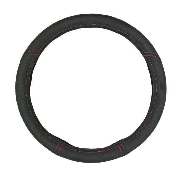 SKTインダストリー スエードタッチハンドルカバー SKT-STHC-01商品コード：55078781863型番：SKT-STHC-01サイズ：Lカラー：ブラック/レッドスエード調生地独特の上品な起毛感と滑らかなタッチが高級感とスポーツ感を...