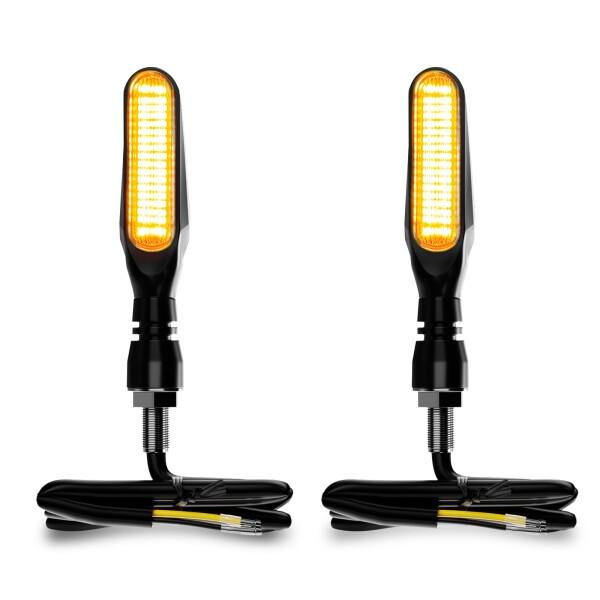 Alopee 順次 LED のバイク ウインカー 12V - IP67 はオートバイのダート バイク ATV のゴルフ カートのための前部および後部方向ライト高い可視性の普遍的な適合を防水します（2 パック）商品コード：5507879589...