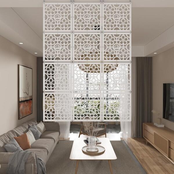 デコラティブ パーテーション 12枚セット, 幾何学模様 花柄 彫刻パネル, 部屋仕切り 壁スクリーン, リビング 寝室 オフィス用 (J00)商品コード：55078798540型番：Rmdv-12pサイズ：90 X 120 センチメートル...